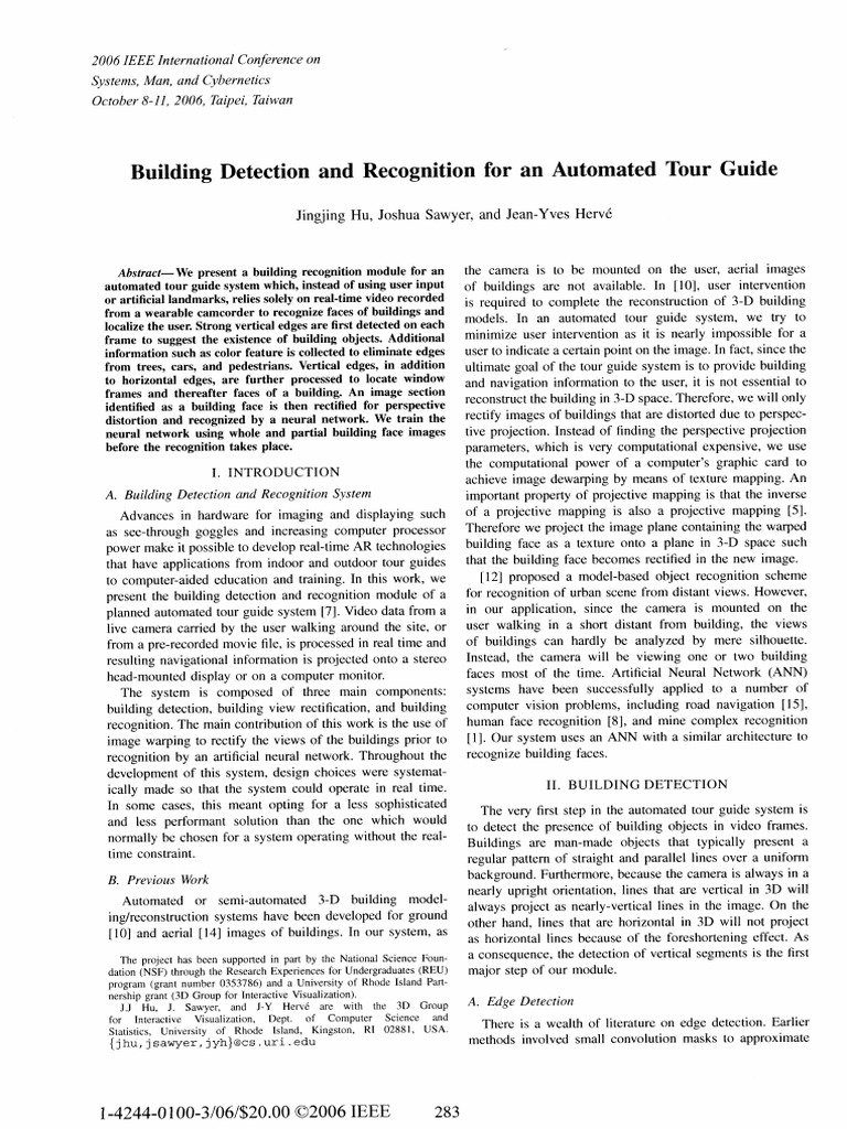 Building Detection and Recognition For An Automated Tour Guide | PDF ...