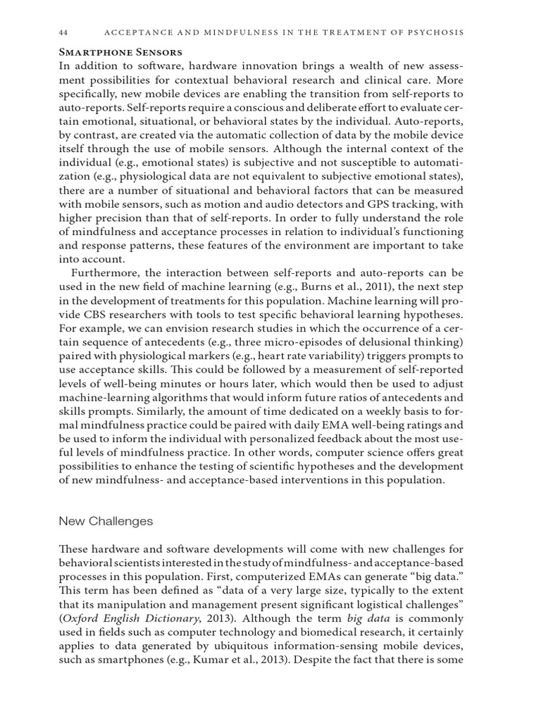Smartphone Sensors: New Challenges | PDF | Cognitive Behavioral Therapy | Mental Disorder