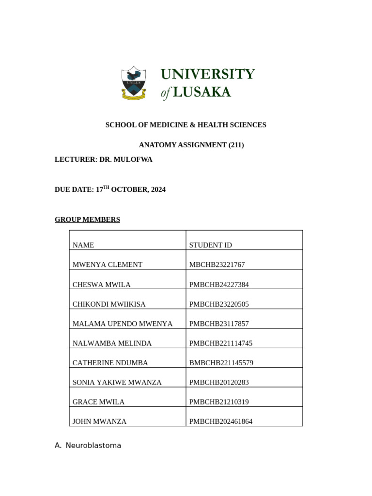 Medical Students' Anatomy Task | PDF