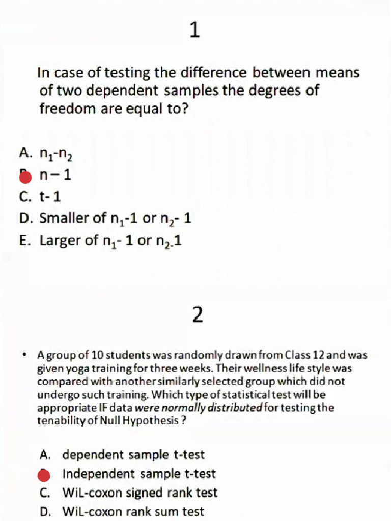 Dependent Sample T-Test | PDF