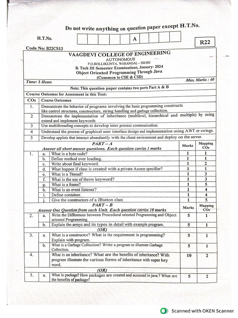 R22 Java External Paper | PDF