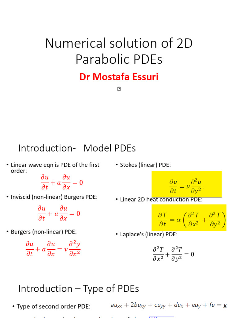 06 Parabolic Pdes 2019 With Activitypdf Pdf Partial Differential Equation Mathematical