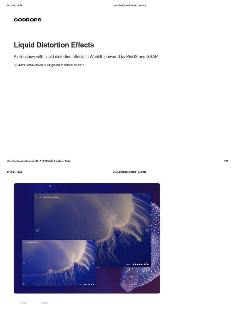 Liquid Distortion Effects - Codrops | PDF | Texture Mapping | Computing
