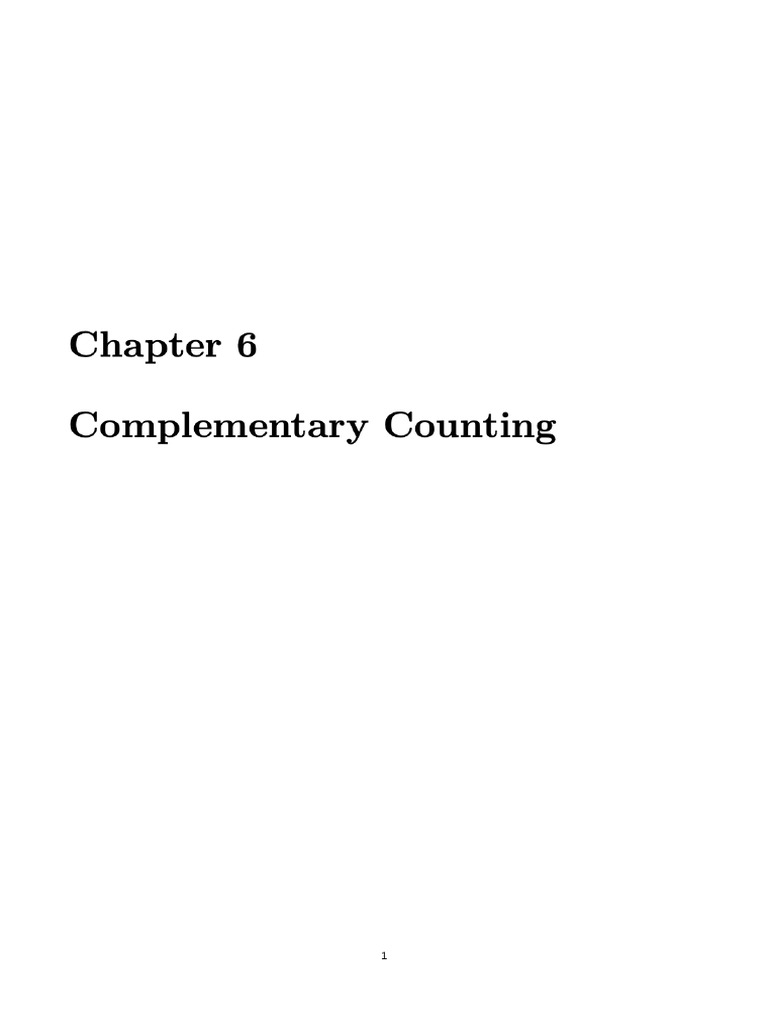 Chapter 6 Complementary Counting | PDF