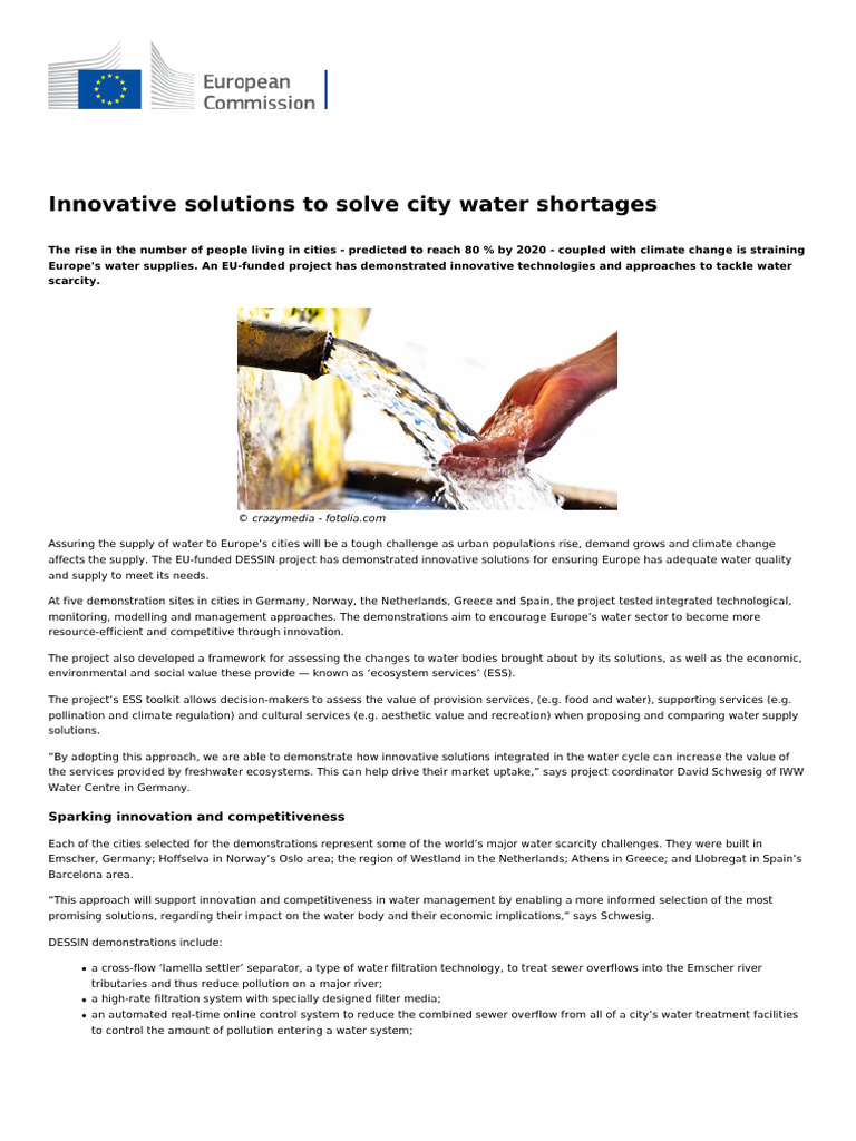 Innovative Urban Water Solutions | PDF | Reclaimed Water | Combined Sewer
