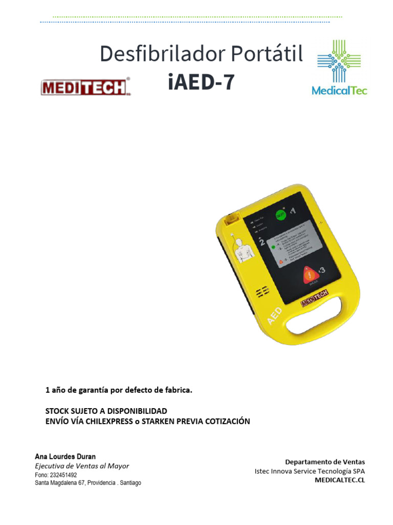 Especificacion DEA Defi iAED-7 | PDF | Corazón | Electrofisiología cardíaca