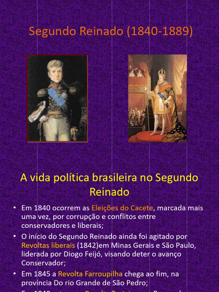 Aula Segundo Reinado (1840-1889) Por Julio | PDF | Paraguai | Brasil