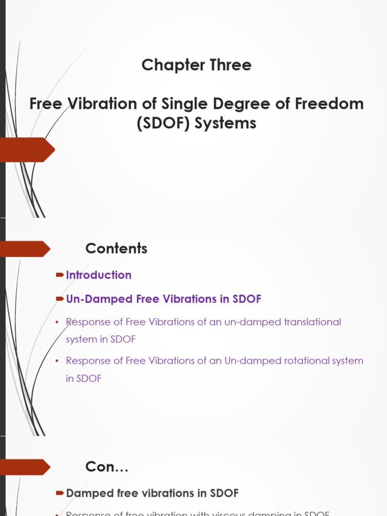 CH 03a, Free Vibration of SDOF | PDF | Oscillation | Damping