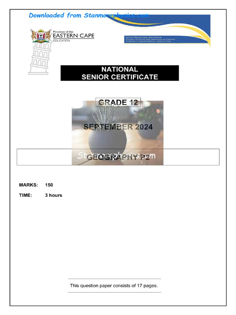 EC Geography Grade 12 September 2024 P2 and Memo | PDF