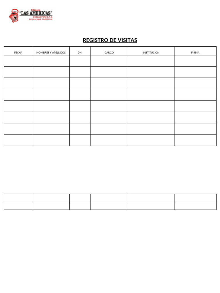 Registro de Visitas | PDF