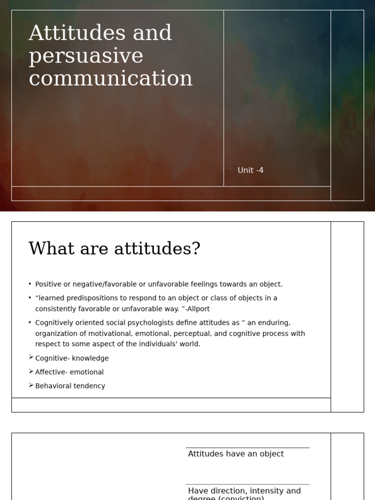 Unit 4 | PDF | Attitude (Psychology) | Experience