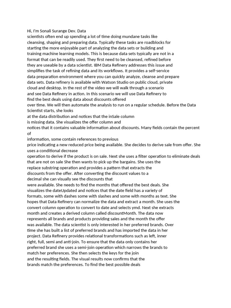 Data Refinery Pdf Data Data Science