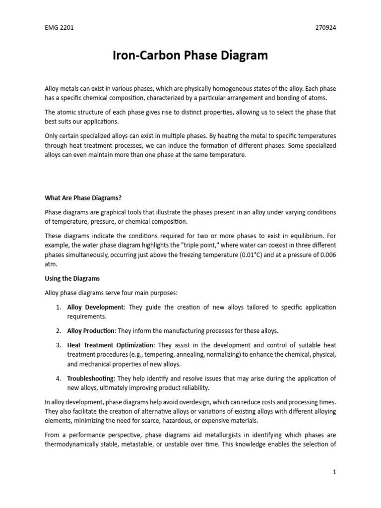 EMG 2201 - Iron Carbon Phase - 270924 | PDF | Phase (Matter) | Steel