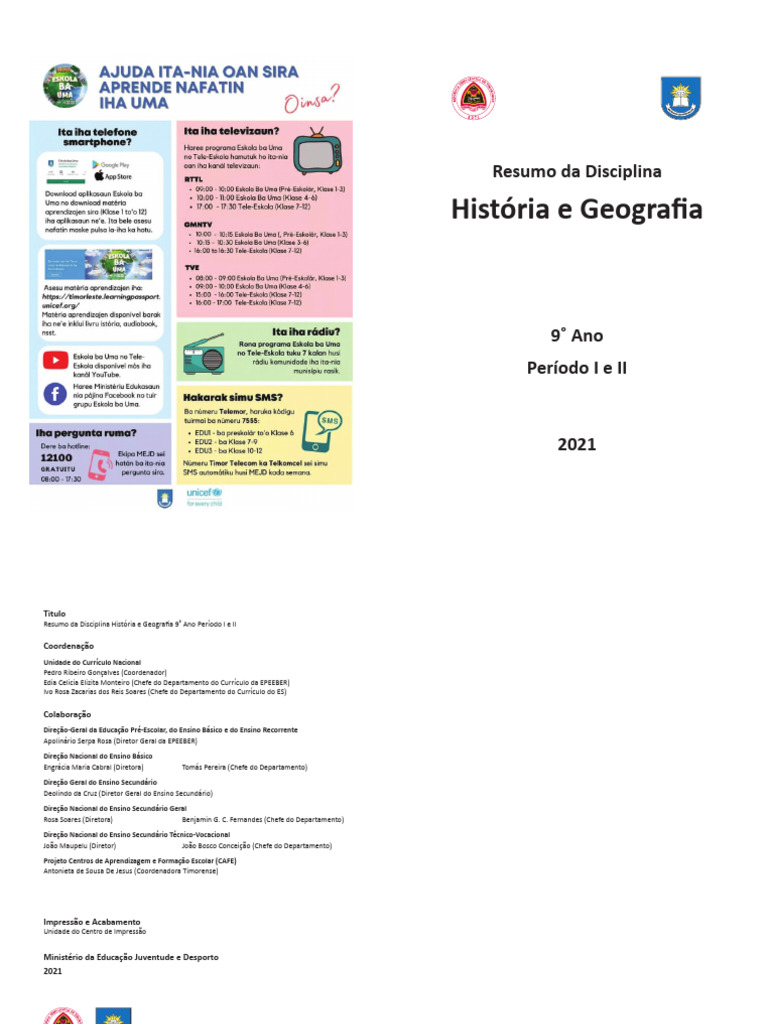Historia e Geografia EB3 9ano | PDF | Timor Leste | Europa