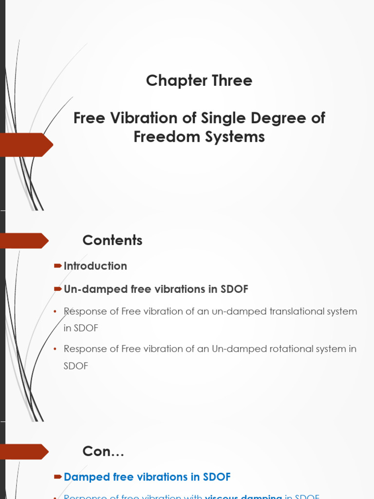 CH 03b, Viscously Damped Free Vibration of SDOF | PDF | Damping ...