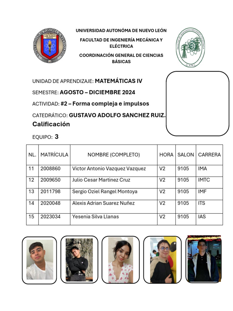 Actividad Matemáticas IV: Forma Compleja | PDF | Tecnología