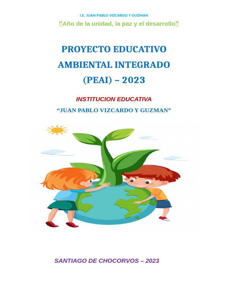 Proyecto Educativo Ambiental Integrado 2023 - 1 | PDF | Residuos | Enseñando