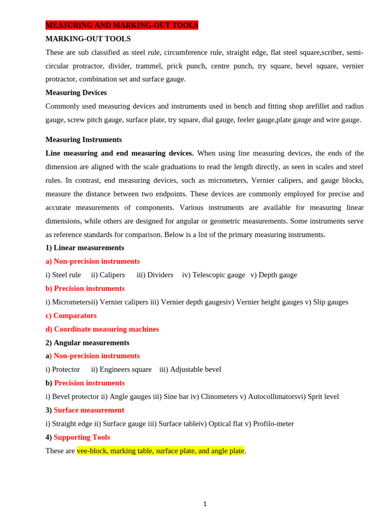 Measuring and Marking-Out Tools | PDF | Screw | Sheet Metal