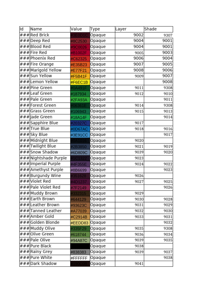 MSP Core Colors v0 | PDF | Color
