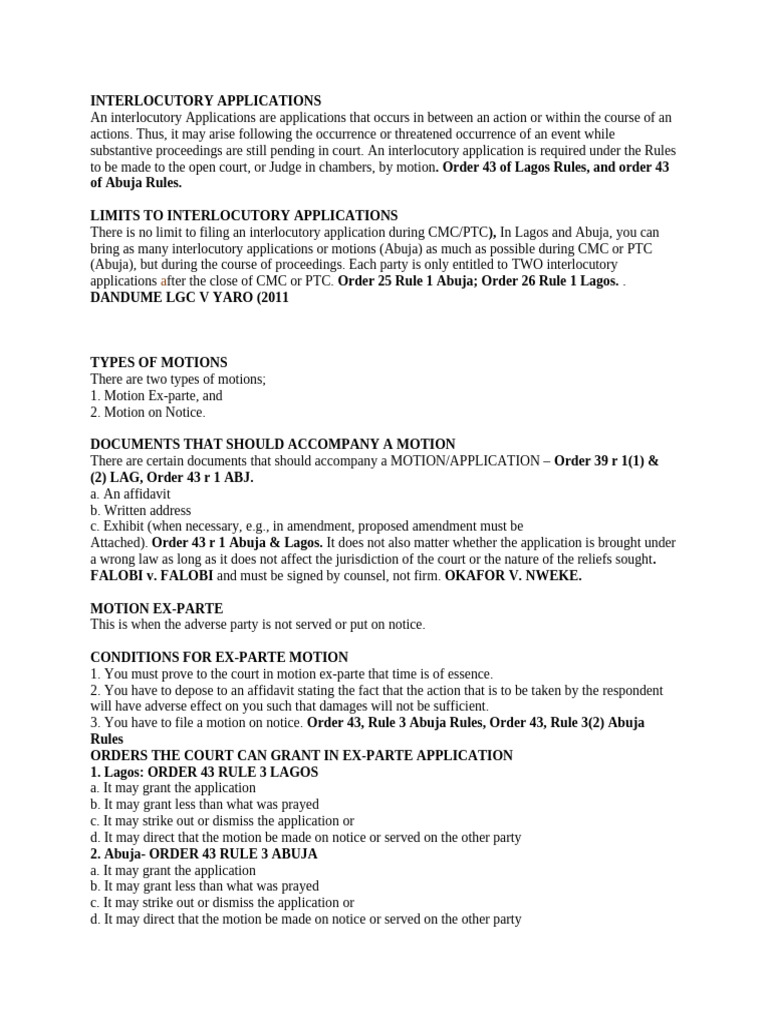 Understanding Interlocutory Applications | PDF | Affidavit | Injunction