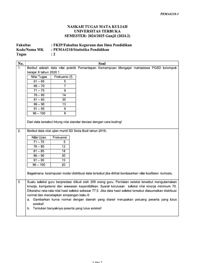 Statistika Pendidikan t2 | PDF