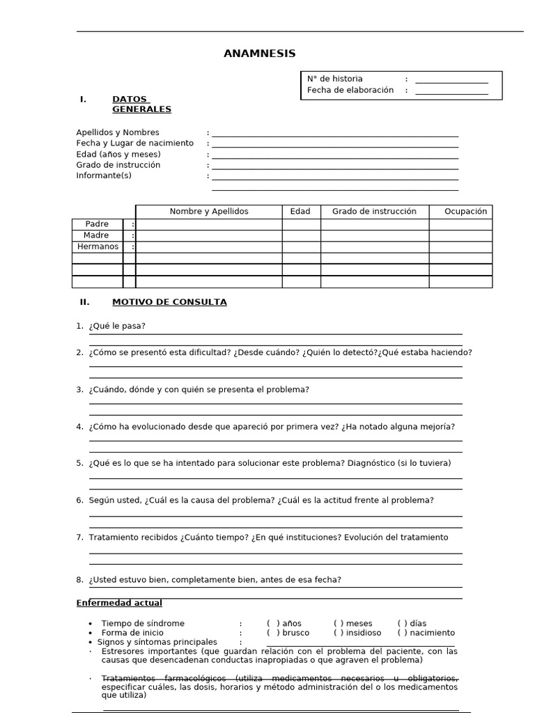 Formato de Anamnesis 1 | PDF | El embarazo | Parto