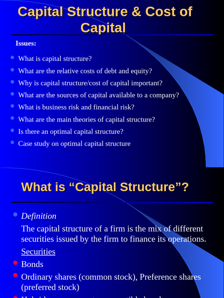CAPITAL STRUCTURE and WACC 14 3 2024 | PDF | Capital Structure | Cost ...