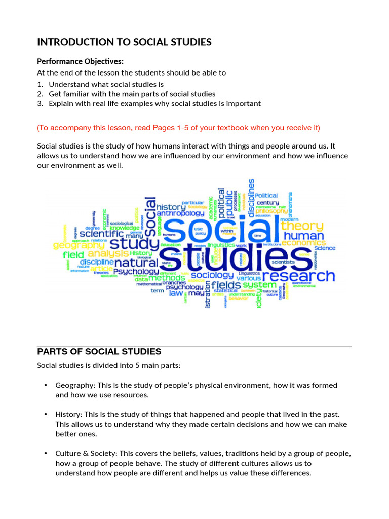 Week 1 Social Studies Note | PDF | Social Psychology | Liberal Arts ...