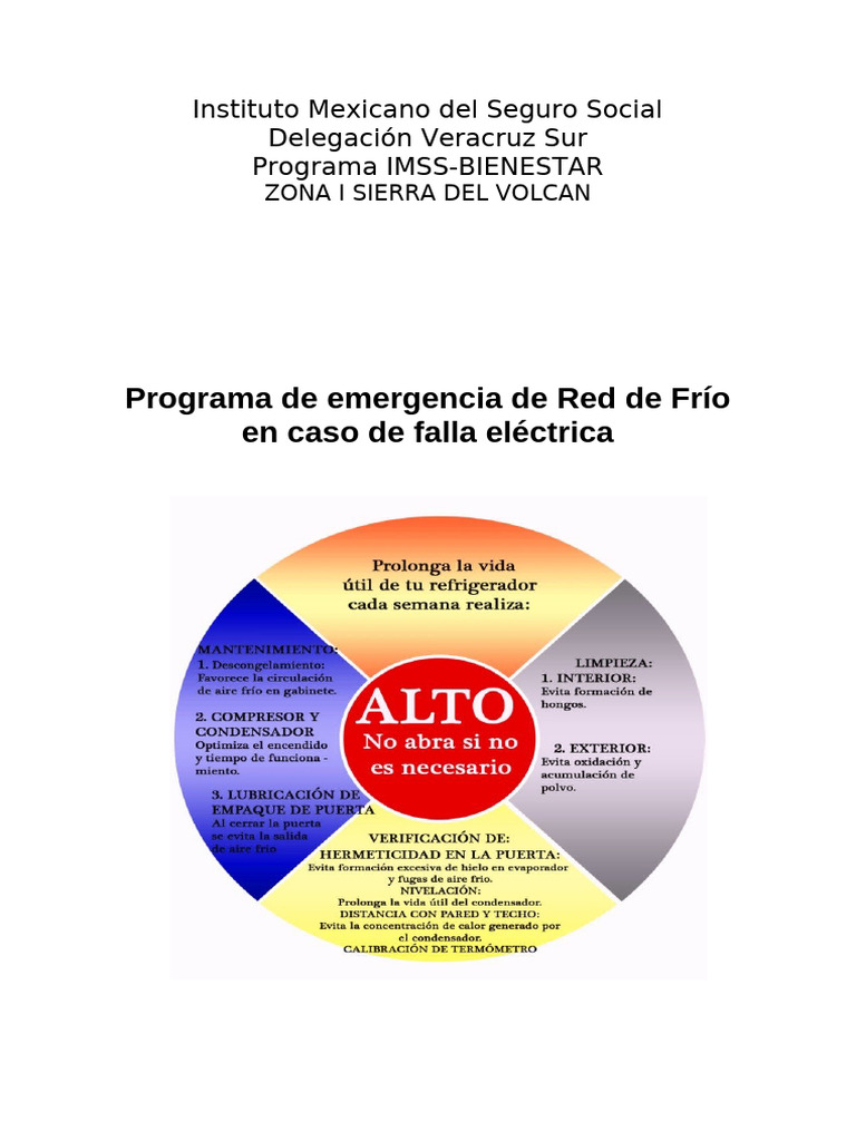 Plan de Contingencia - RED DE FRIO | PDF | Refrigerador