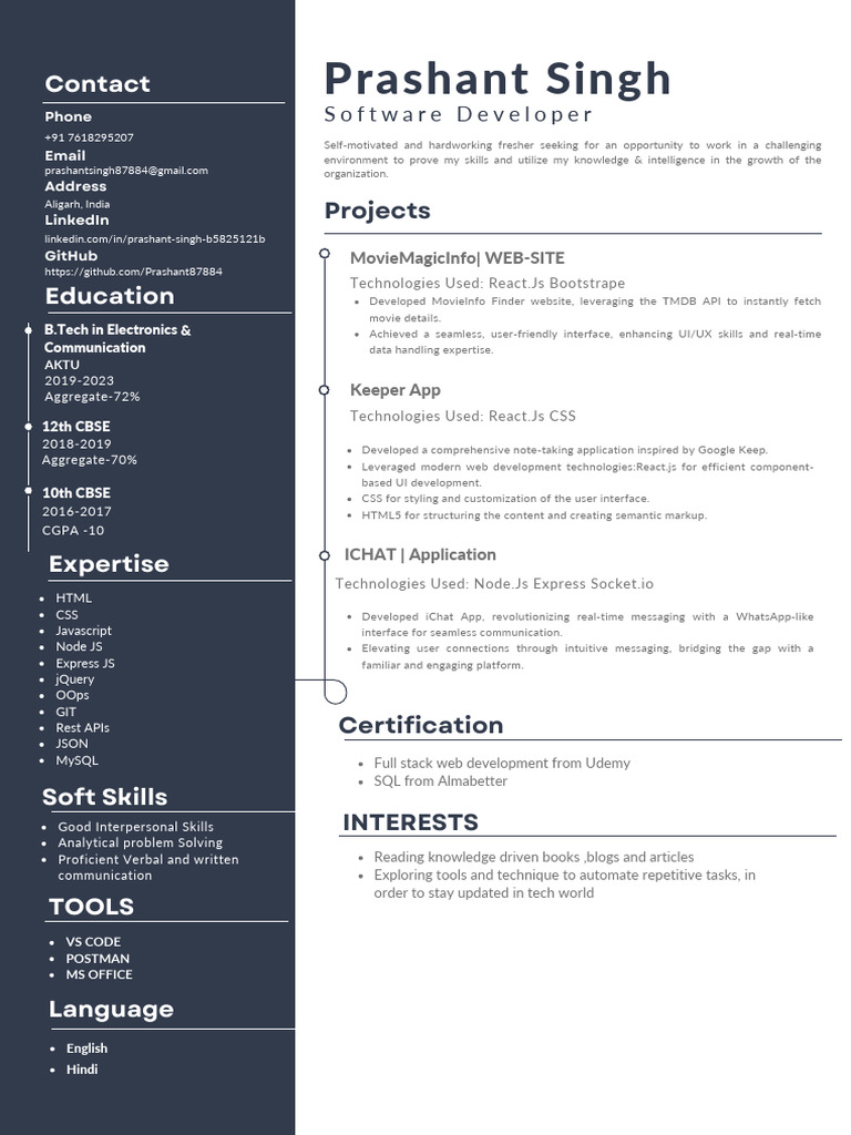 Black White Minimalist CV Resume | PDF | Web Development | Software ...