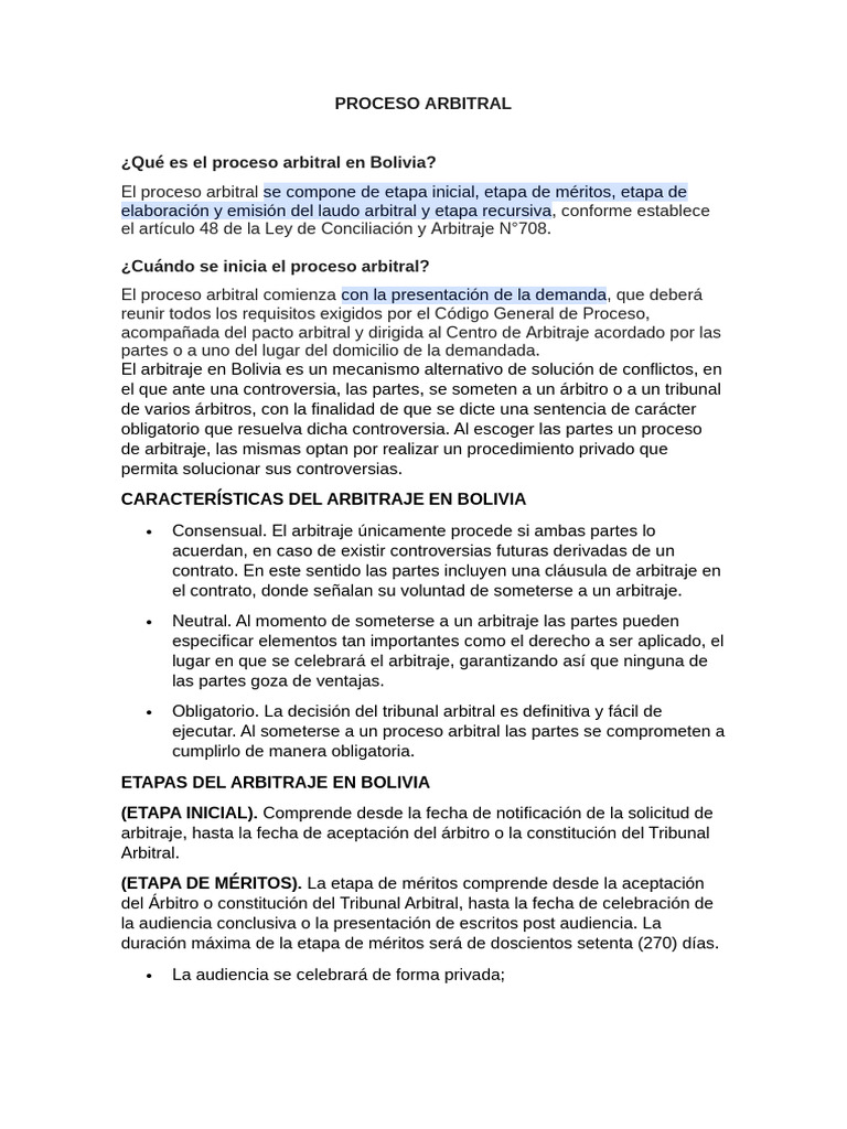 Proceso Arbitral | PDF | Arbitraje | Justicia