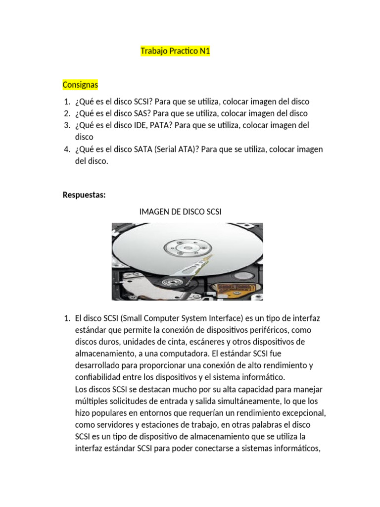Trabajo Practico N1 Taller (Agcos) | PDF | Disco duro | Hardware de la computadora