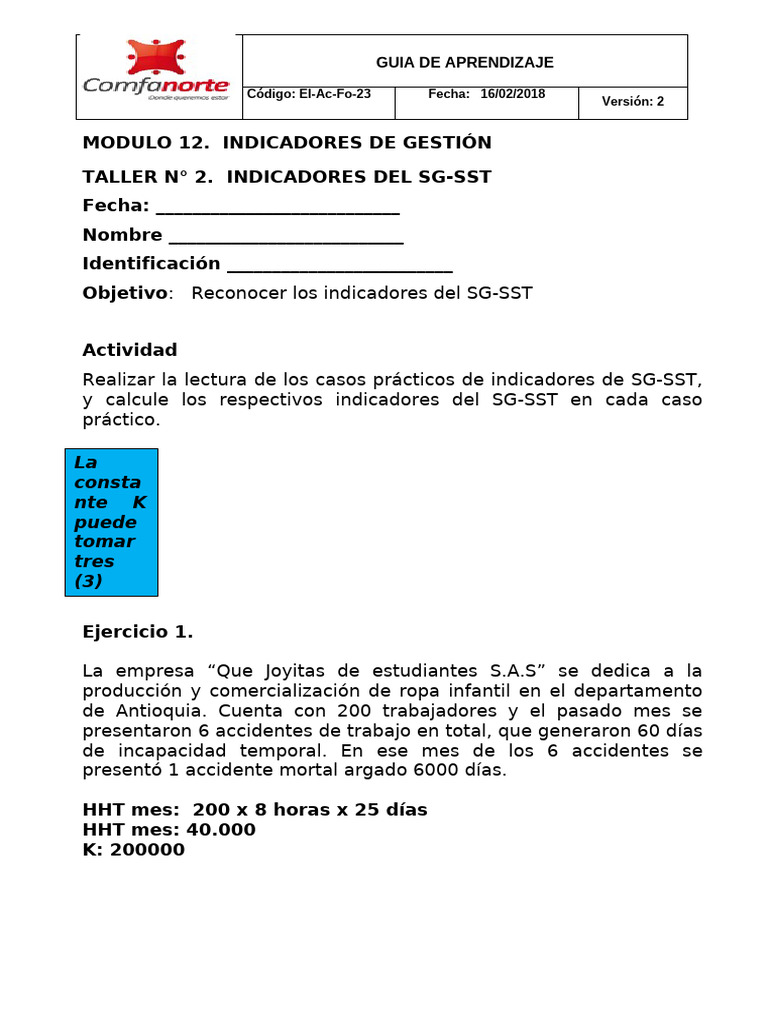 Indicadores de Gestión SG-SST | PDF | Estadísticas medicas | Peligros