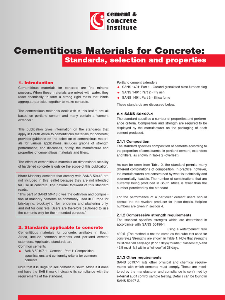 01 Cement | PDF | Cement | Concrete