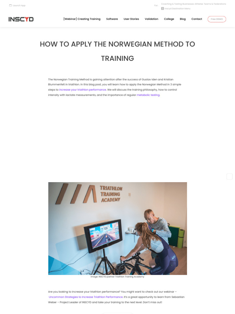 How To 2apply The Norwegian Method To Training - INSCYD | PDF ...