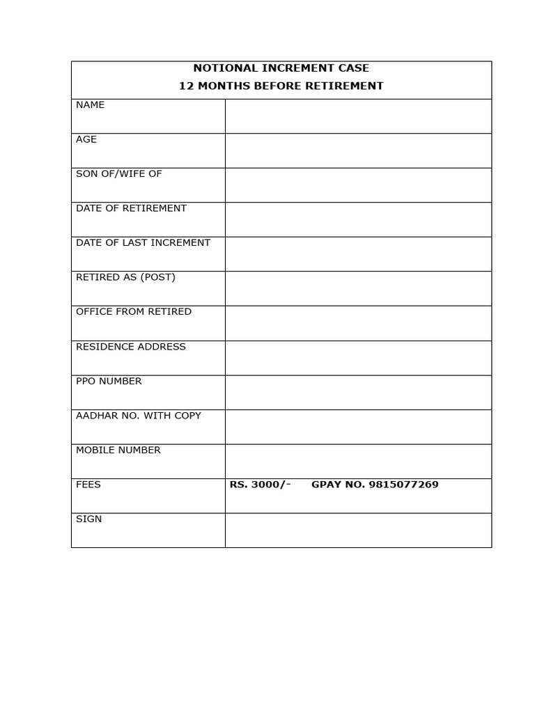 Form Notional 12 Yrs | PDF