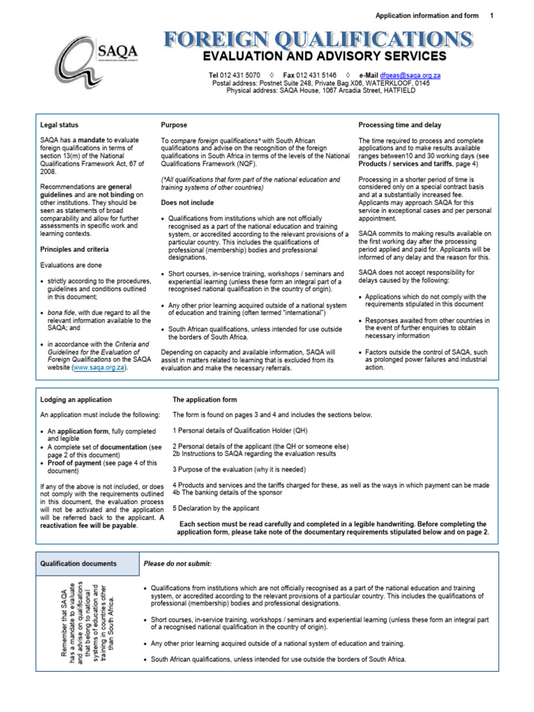 Foreign Qualification Evaluation Guide | PDF | Authentication | Evaluation