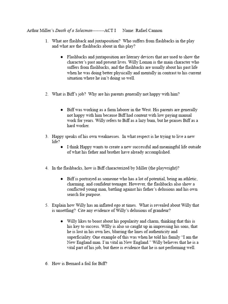 Rafael Cannon - Death of A Salesman Act 1 | PDF