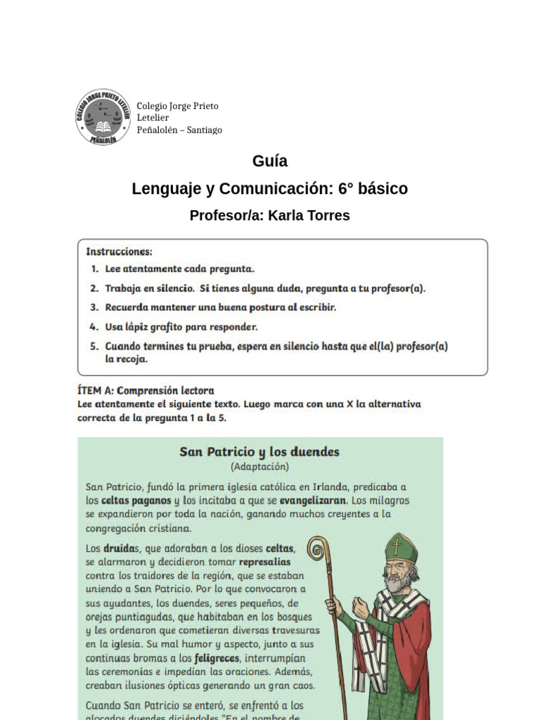 Guia 6tp | PDF | Artes del Lenguaje y Comunicación