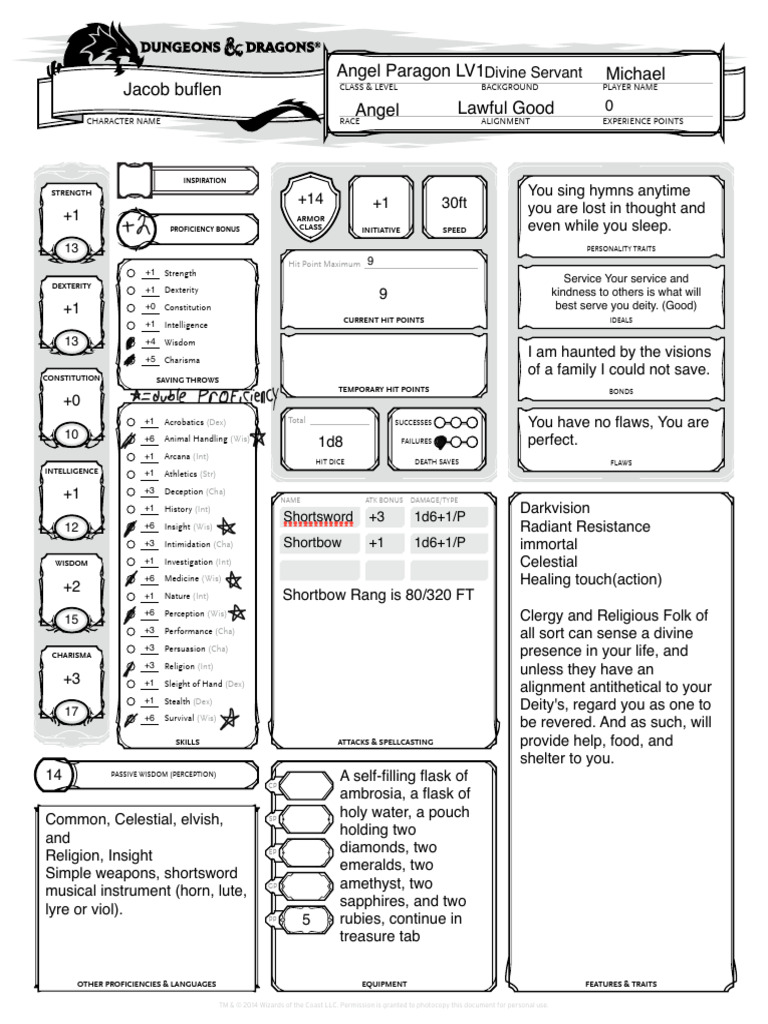 CharacterSheet 3Pgs Complete | PDF