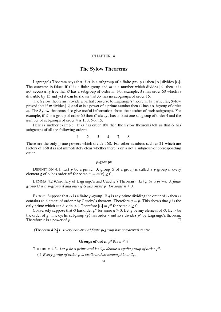 Sylow Theorem | PDF | Group (Mathematics) | Mathematical Structures