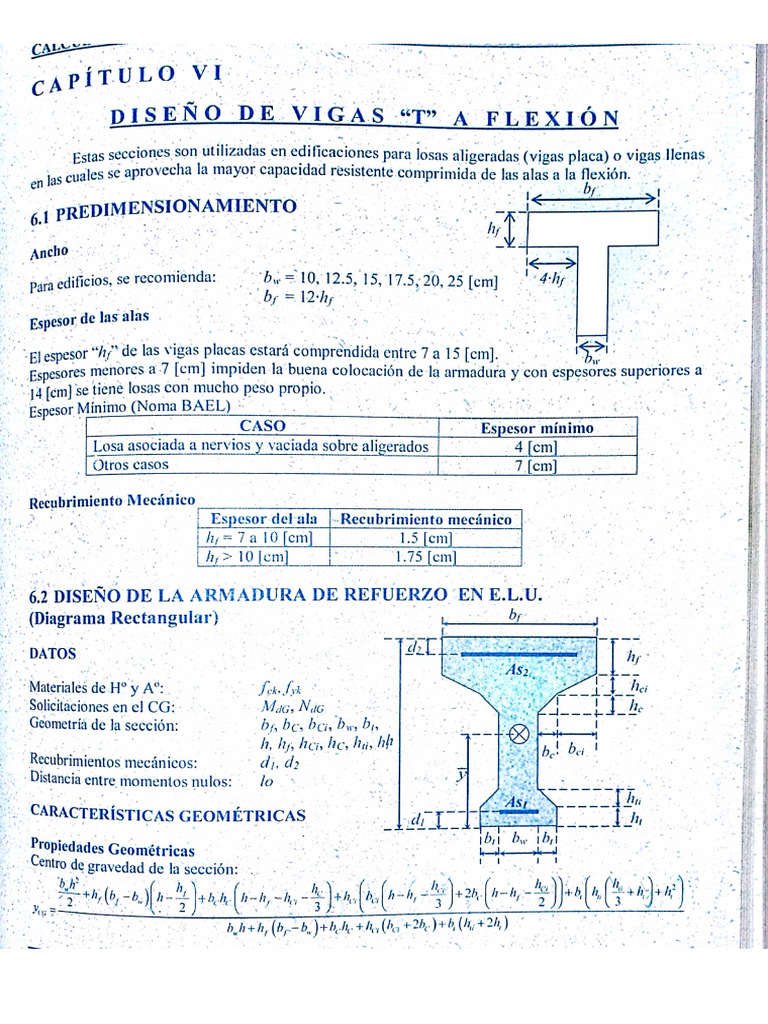 Cap 6 - Diseño Vigas T A Flexion | PDF