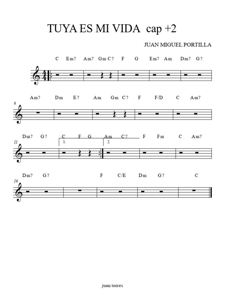 Tuya Es Mi Vida Tonalidad D | PDF