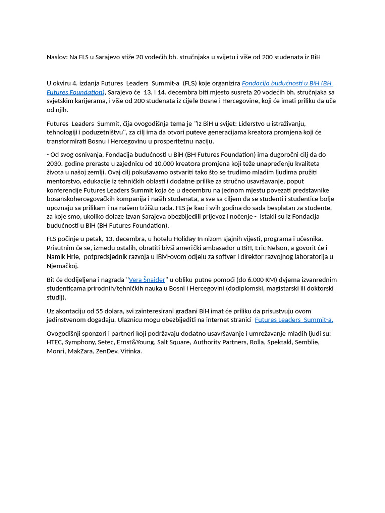 Futures Leaders Summit | PDF