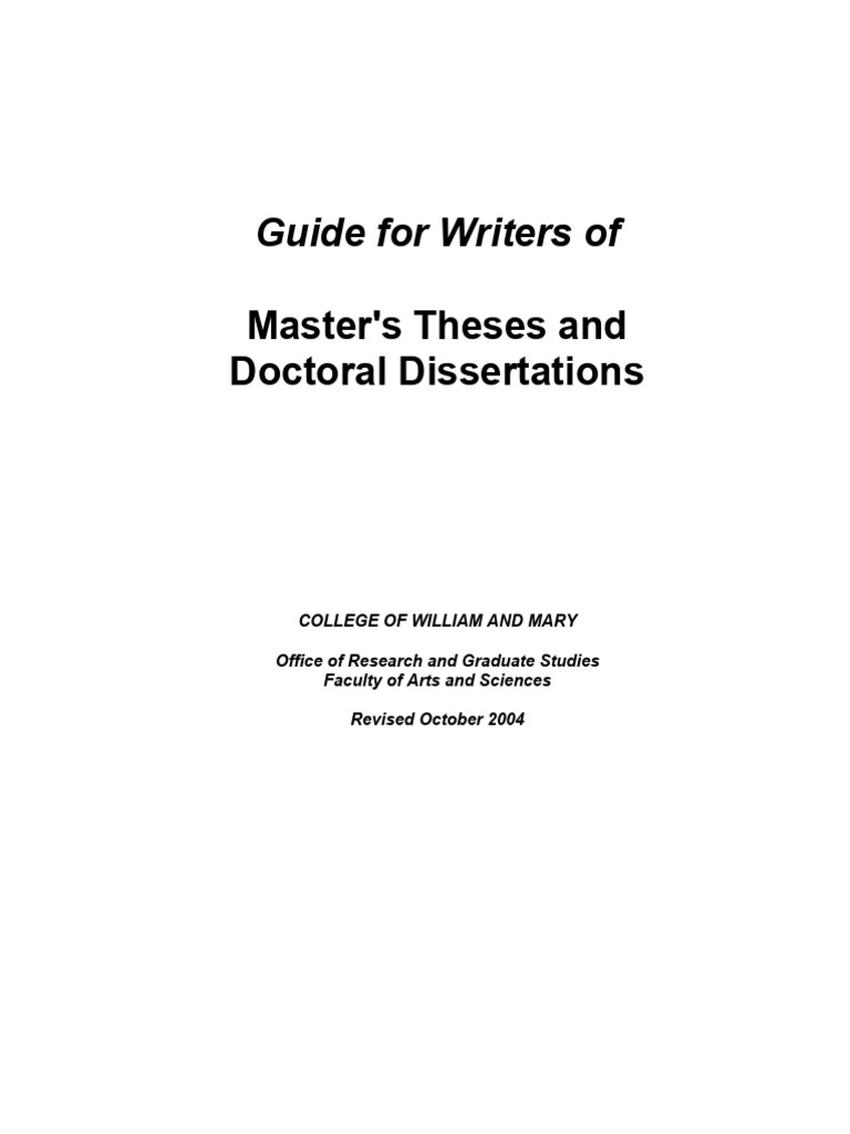 Thesis and Dissertation Writing Guide | PDF | Thesis | Page Layout