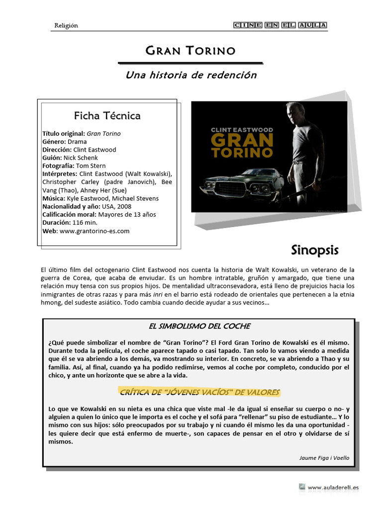 Análisis de Gran Torino: Redención y Simbolismo | PDF