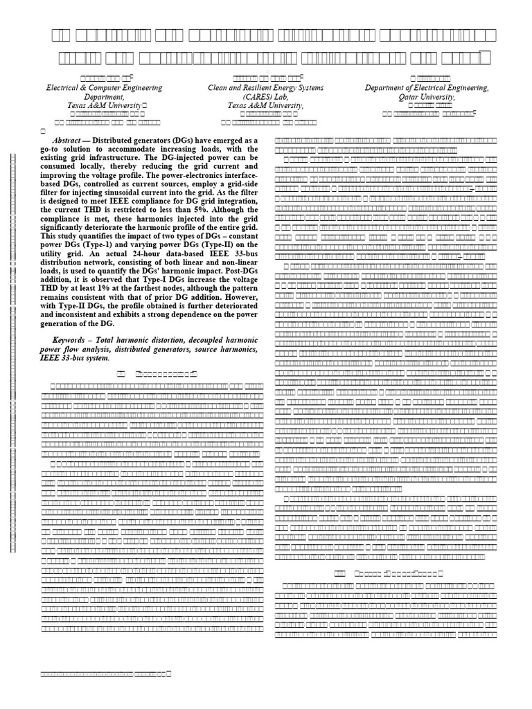 Impact of Harmonics of Distributed Generators On The Harmonic Profiling of Distribution Networks ...