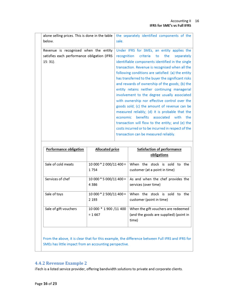 IFRS For SMEs Vs Full IFRS - Lecturer Version - 905885146 | PDF | Goodwill (Accounting) | Revenue