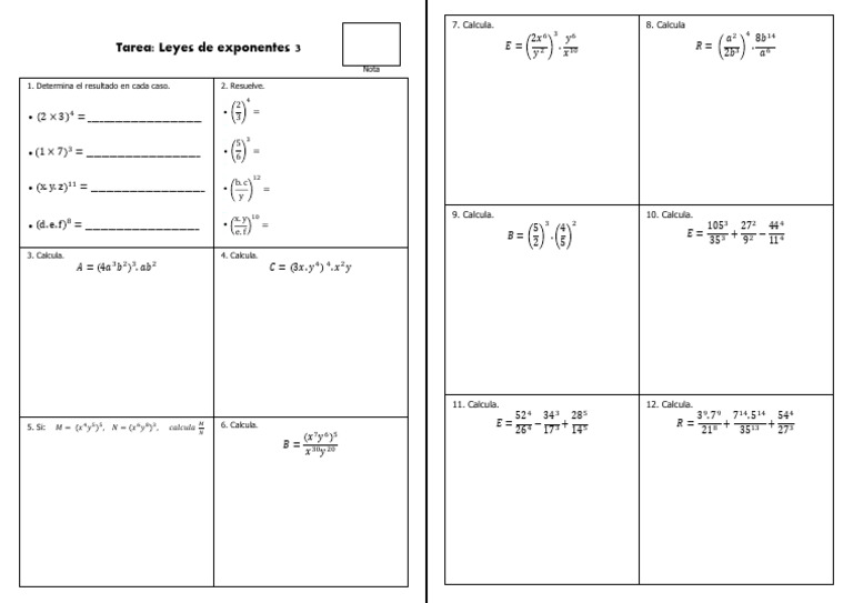Algebra 6to Primaria Semana 05 2B Tarea | PDF | Ajedrez