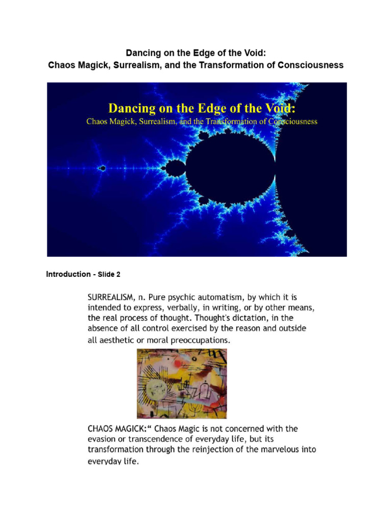 Dancing On The Edge of The Void Chaos Ma | PDF | Surrealism ...